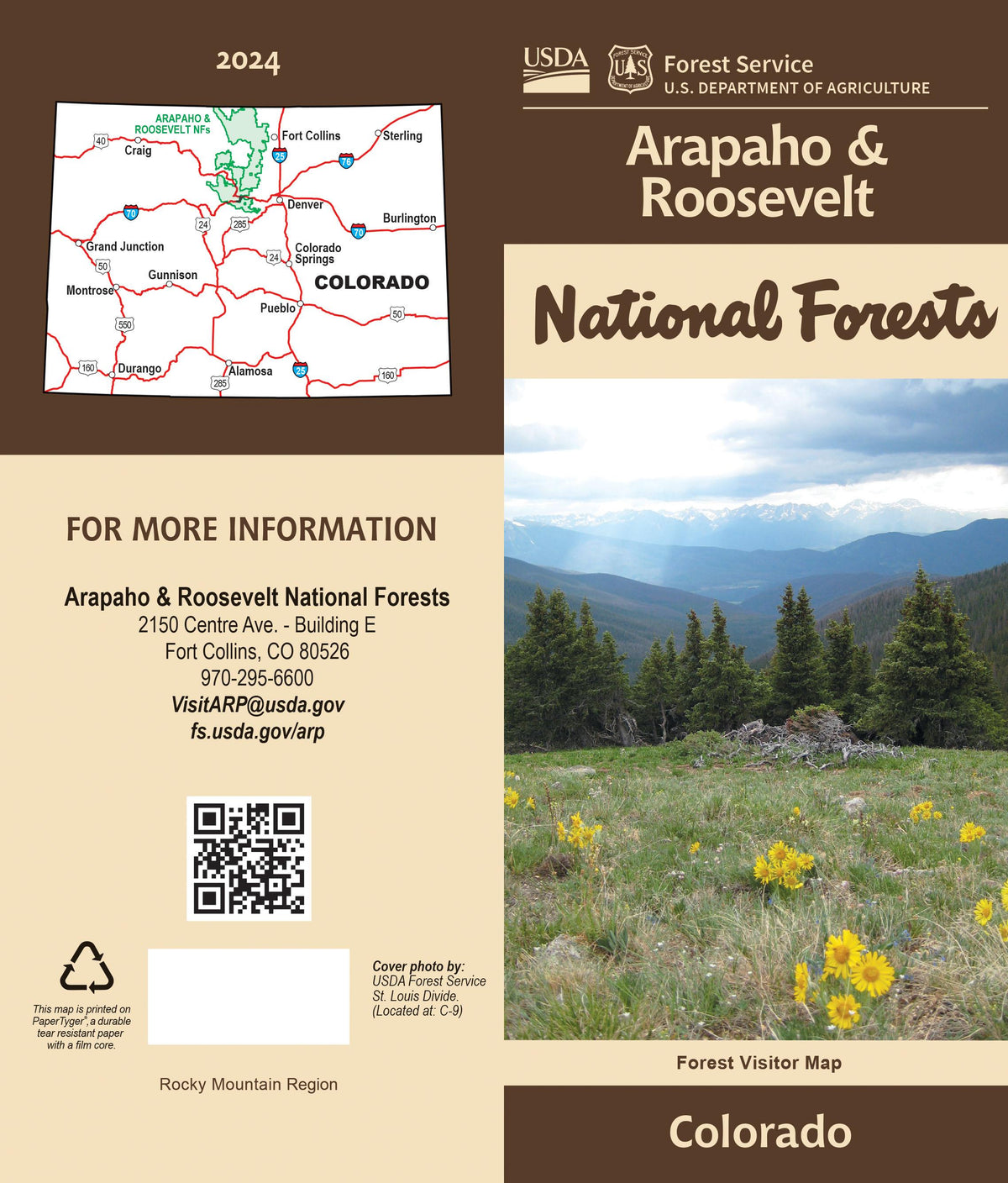 Arapaho and Roosevelt National Forests Visitor Map - Map Bundle by US ...