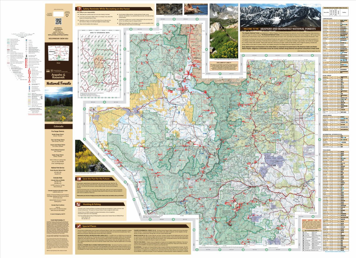 Arapaho and Roosevelt National Forests Visitor Map - South Half by US ...