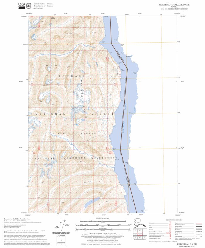 Ketchikan C-1, AK FSTopo Legacy Map by US Forest Service - Topo ...