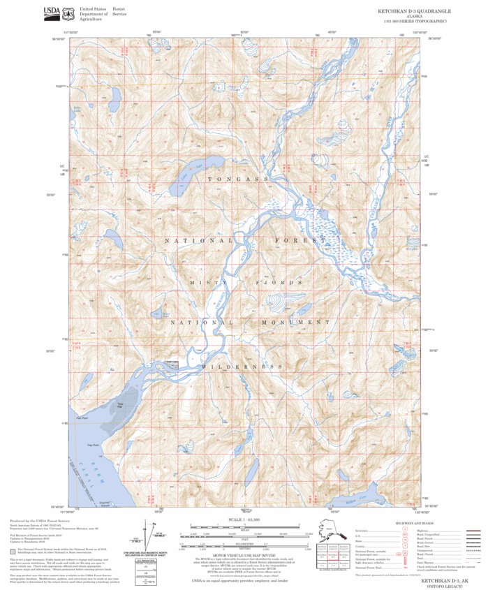 Ketchikan D-3, AK FSTopo Legacy Map by US Forest Service - Topo ...