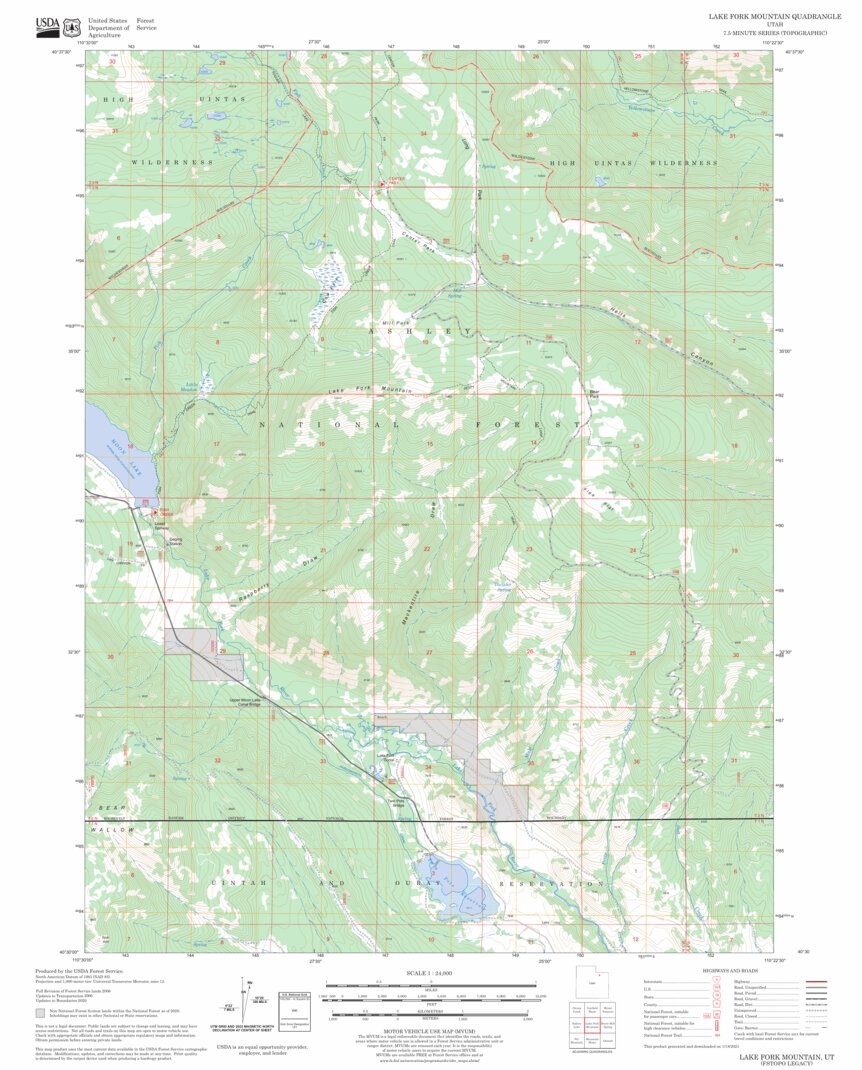 Lake Fork Mountain, UT FSTopo Legacy Map by US Forest Service - Topo ...