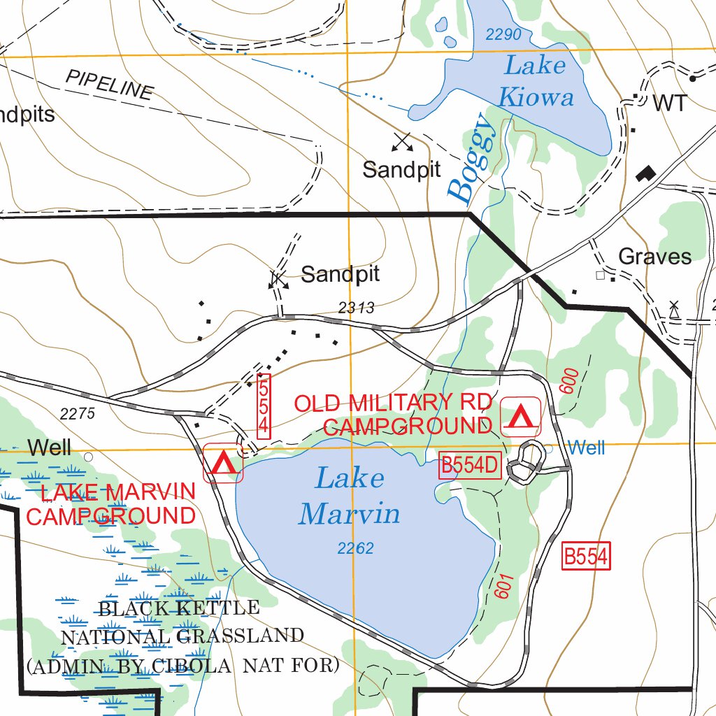 Lake Marvin, TX FSTopo Legacy Map by US Forest Service - Topo | Avenza Maps