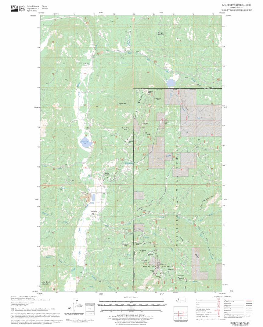Leadpoint, WA FSTopo Legacy Map by US Forest Service - Topo | Avenza Maps