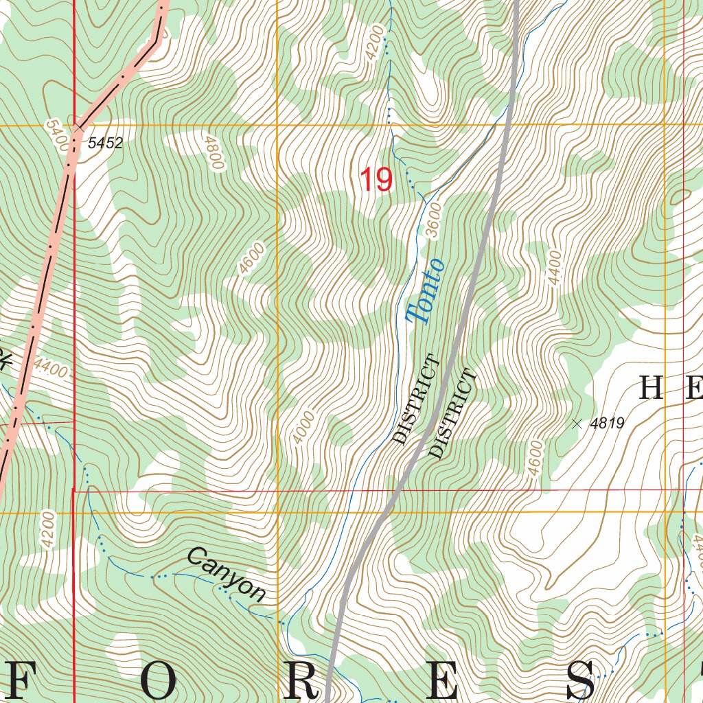 McDonald Mountain, AZ FSTopo Legacy Map by US Forest Service - Topo ...