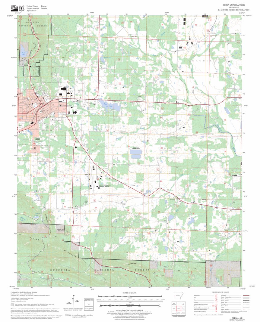 Mena, AR FSTopo Legacy Map by US Forest Service - Topo | Avenza Maps