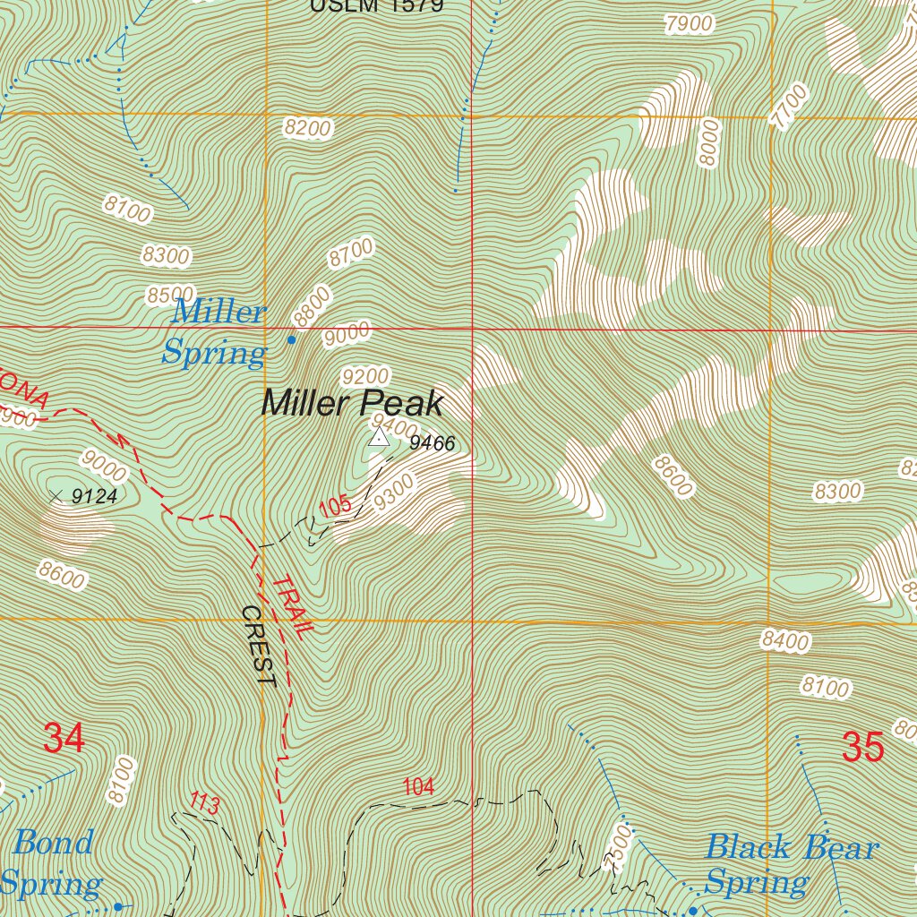 Miller Peak, AZ FSTopo Legacy Map by US Forest Service - Topo | Avenza Maps