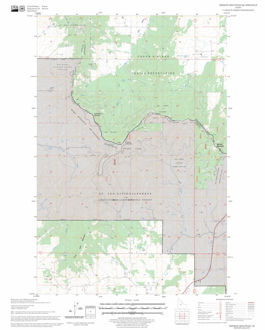 Mission Mountain, ID FSTopo Legacy Map by US Forest Service - Topo ...