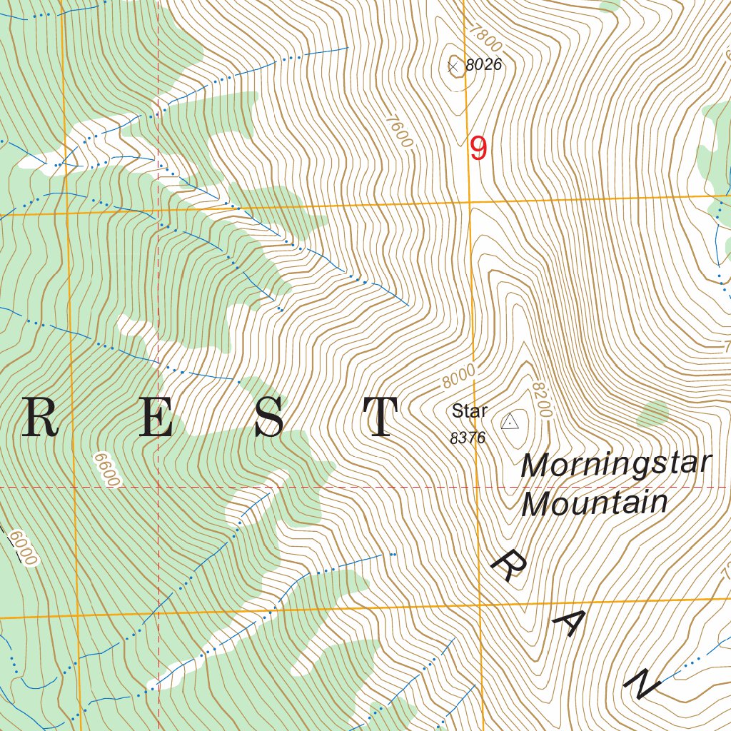 Morningstar Mountain, MT FSTopo Legacy Map by US Forest Service - Topo ...
