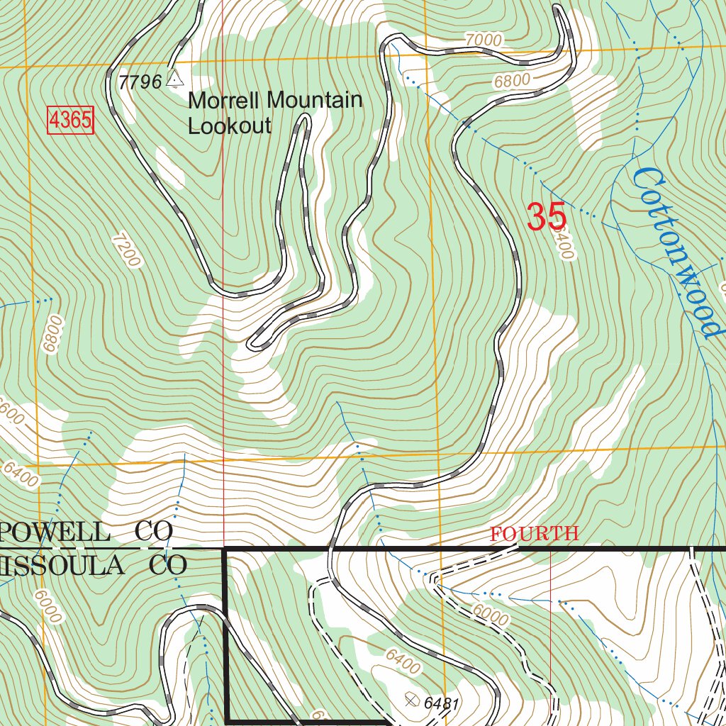 Morrell Mountain, MT FSTopo Legacy Map by US Forest Service - Topo ...
