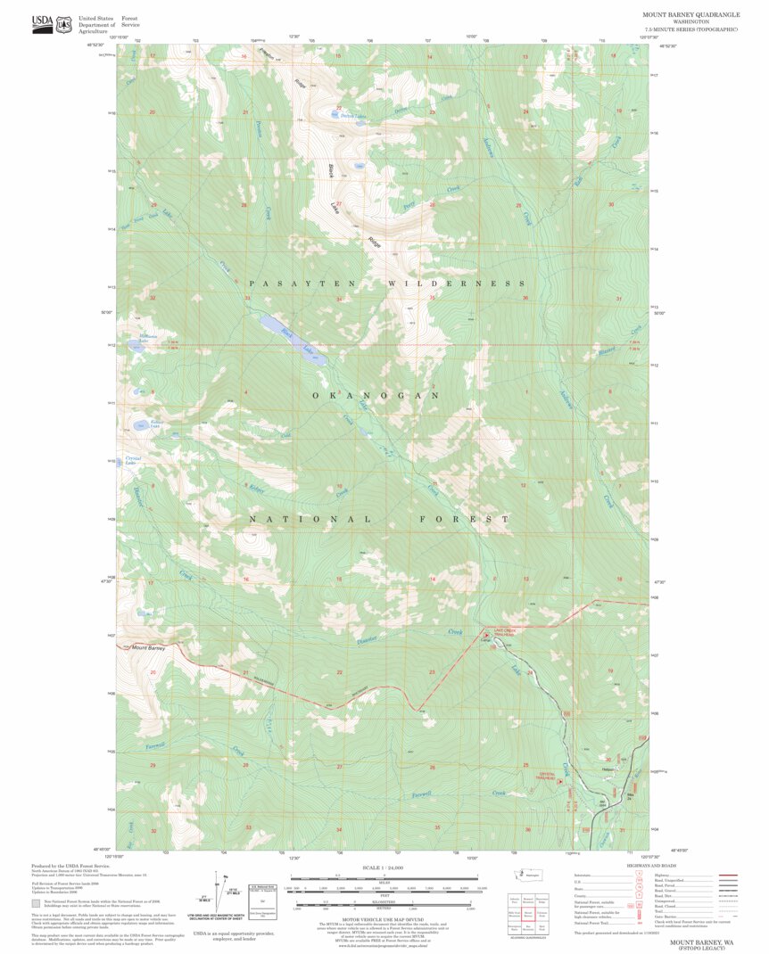 Mount Barney, WA FSTopo Legacy Map by US Forest Service - Topo | Avenza ...