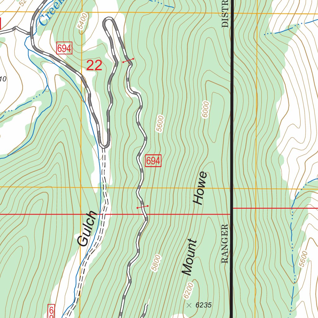Mount Howe, MT FSTopo Legacy Map by US Forest Service - Topo | Avenza Maps