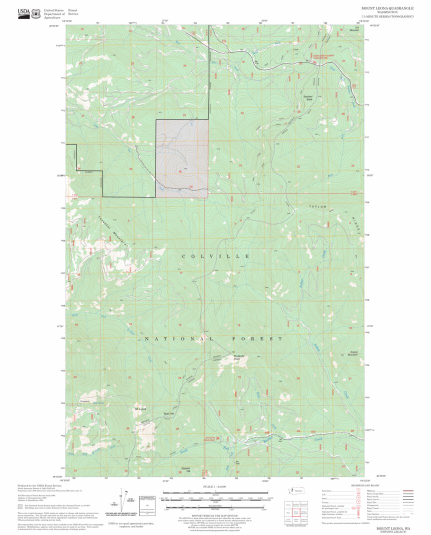 Mount Leona, WA FSTopo Legacy Map by US Forest Service - Topo | Avenza Maps
