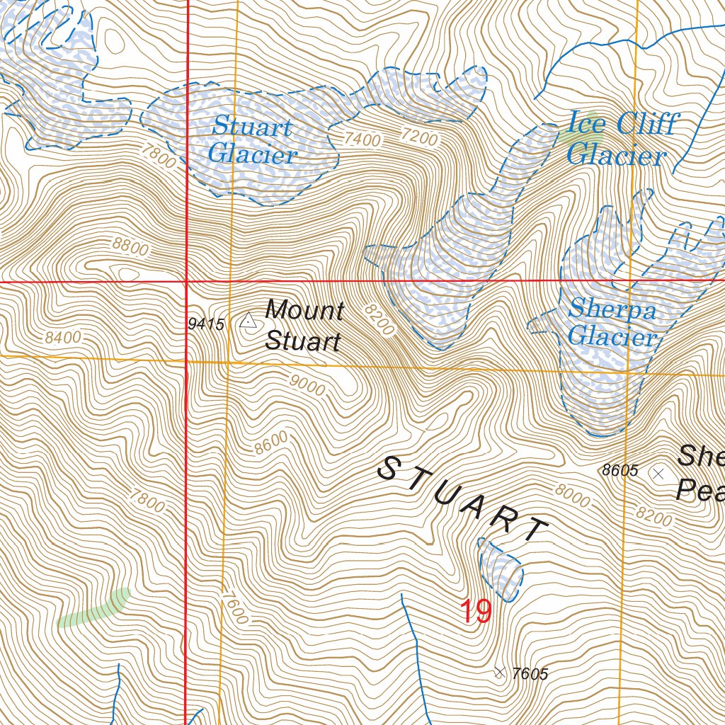 Mount Stuart, WA FSTopo Legacy Map by US Forest Service - Topo | Avenza ...