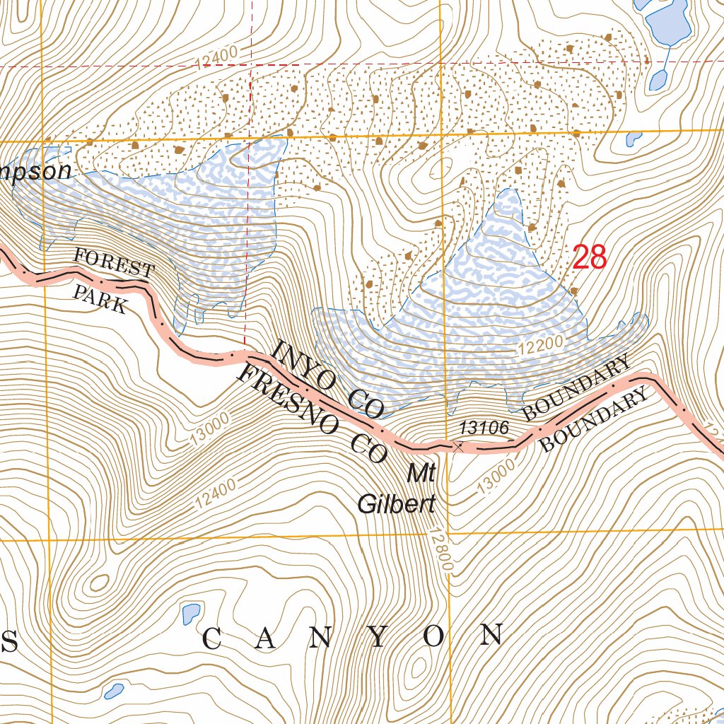 Mount Thompson, CA FSTopo Legacy Map by US Forest Service - Topo ...