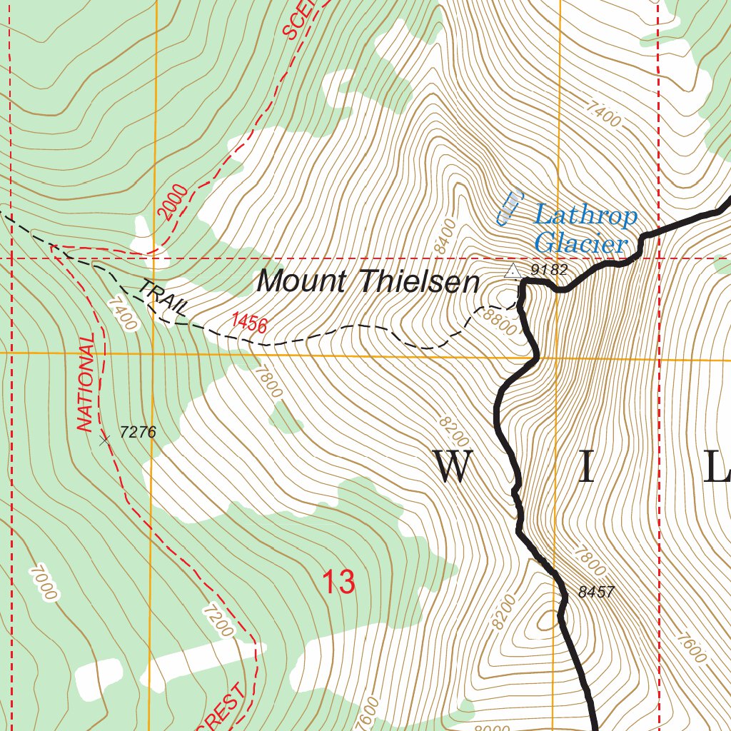 Mount Thielsen, OR FSTopo Legacy Map by US Forest Service - Topo ...