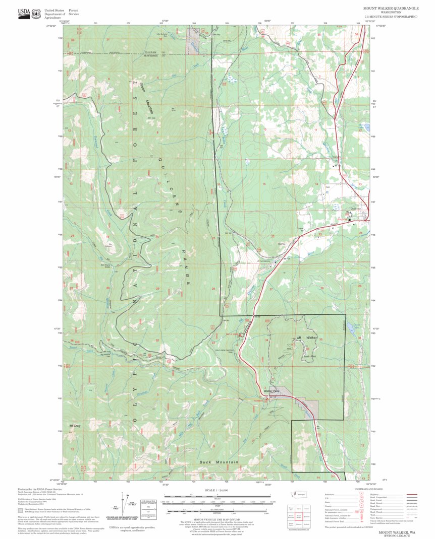 Mount Walker, WA FSTopo Legacy Map by US Forest Service - Topo | Avenza ...