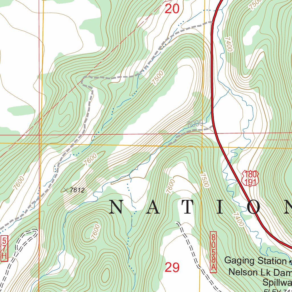 Nelson Reservoir, AZ FSTopo Legacy Map by US Forest Service - Topo ...