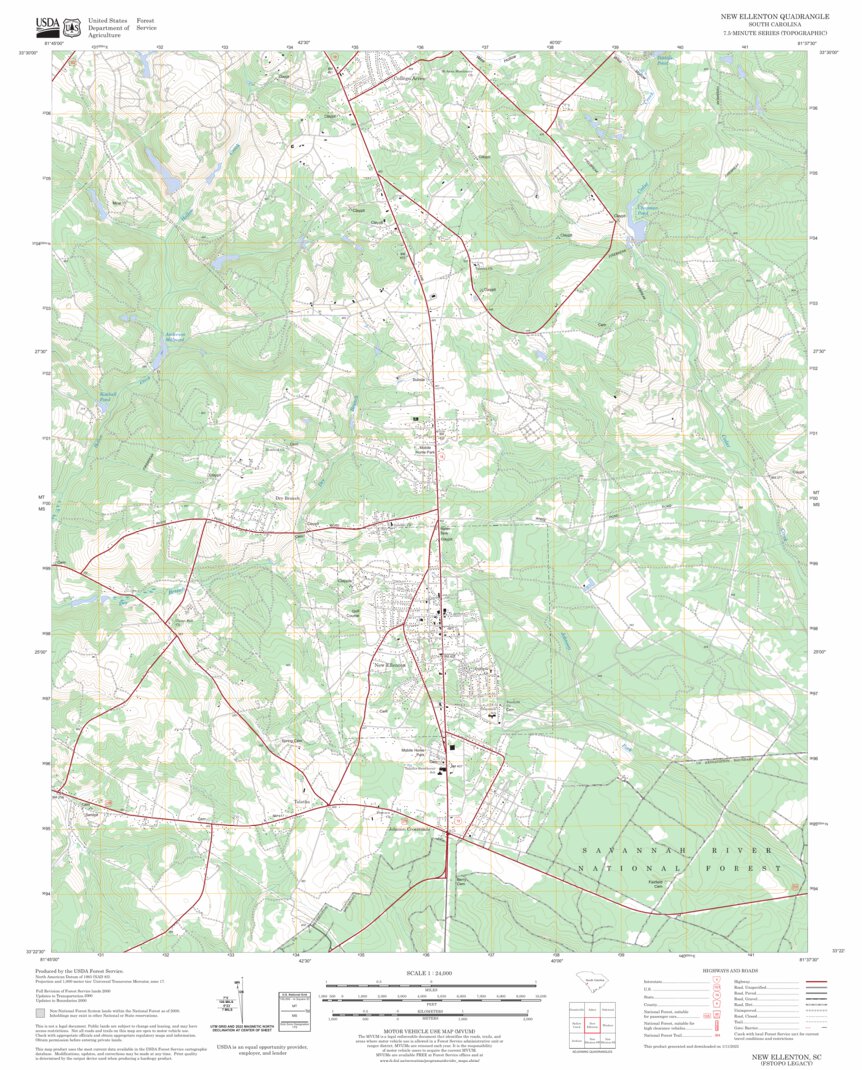 New Ellenton, SC FSTopo Legacy Map by US Forest Service - Topo | Avenza ...