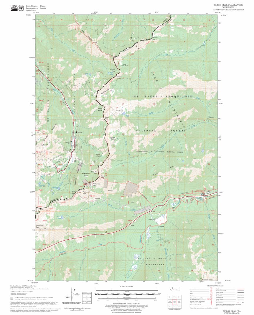 Norse Peak, WA FSTopo Legacy Map by US Forest Service - Topo | Avenza Maps