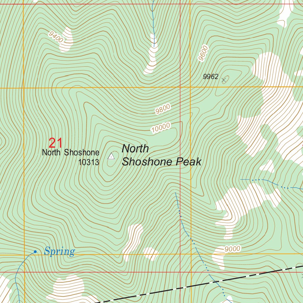 North Shoshone Peak, NV FSTopo Legacy Map by US Forest Service - Topo ...