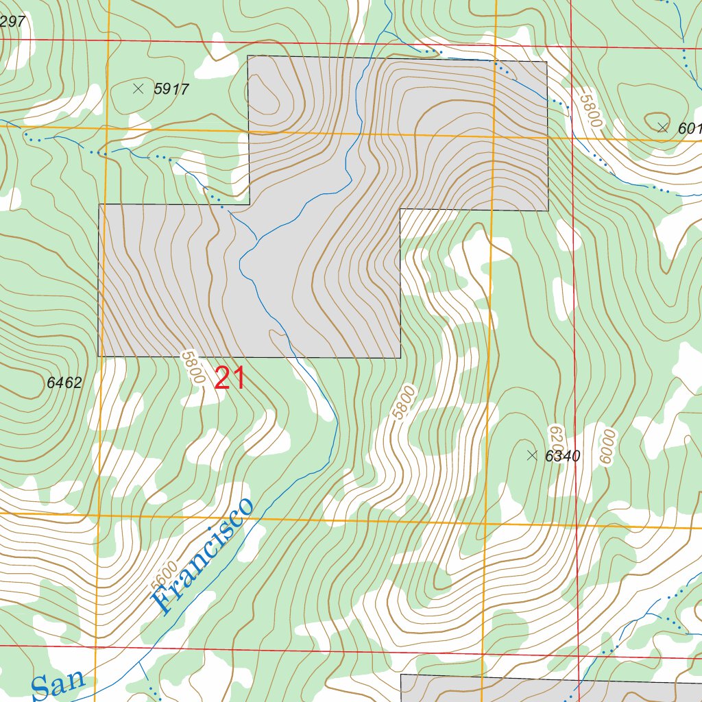 O Block Canyon, NM FSTopo Legacy Map by US Forest Service - Topo ...