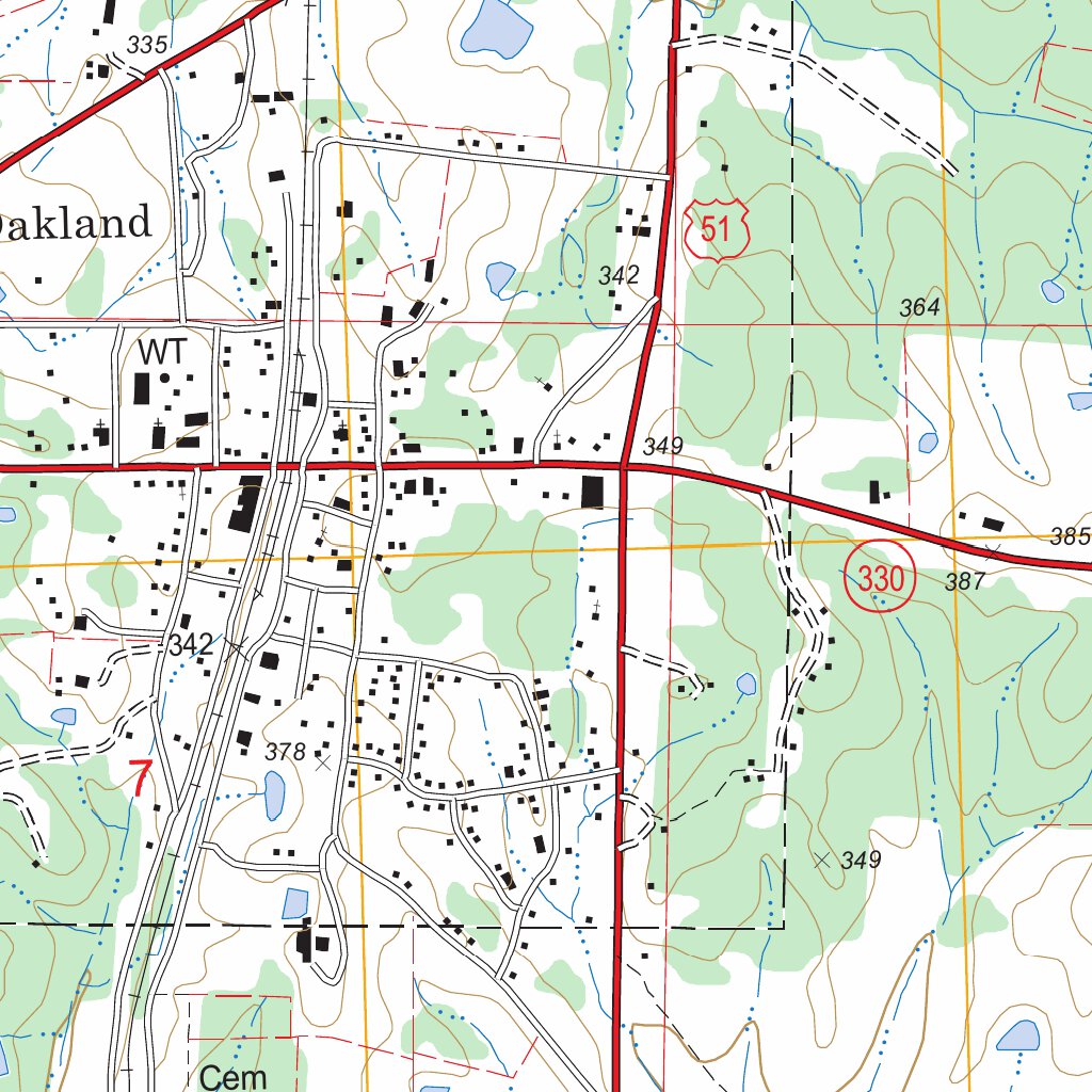 Oakland, MS FSTopo Legacy Map by US Forest Service - Topo | Avenza Maps