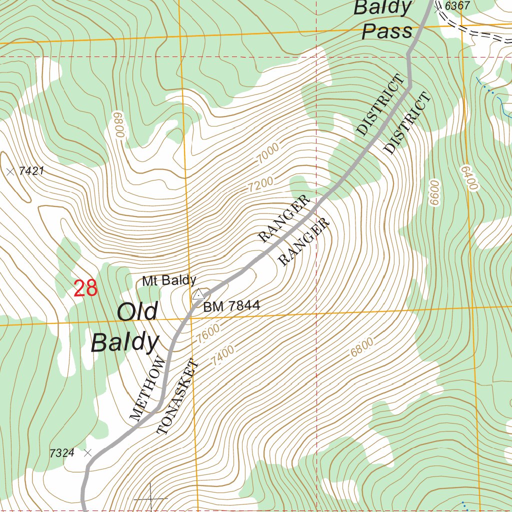 Old Baldy, WA FSTopo Legacy Map by US Forest Service - Topo | Avenza Maps