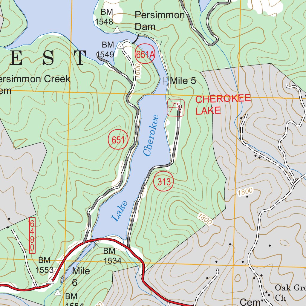 Persimmon Creek, NC FSTopo Legacy Map by US Forest Service - Topo ...