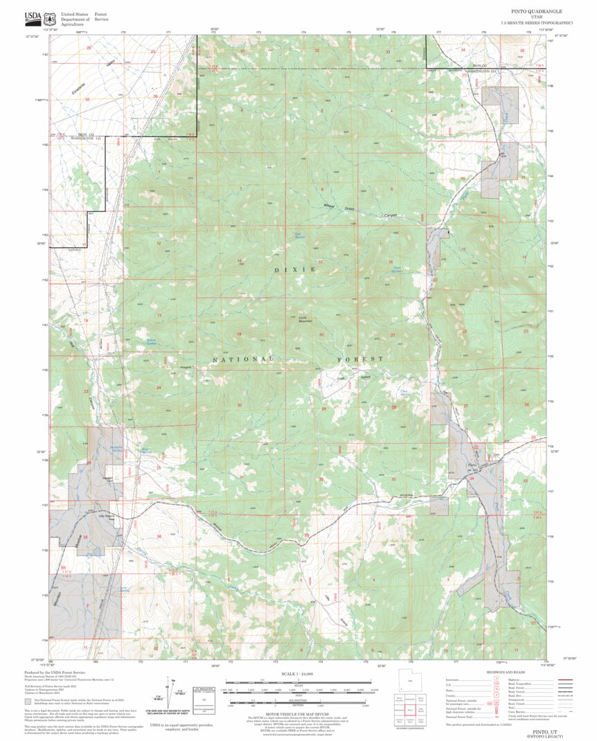 Pinto, UT FSTopo Legacy Map by US Forest Service - Topo | Avenza Maps