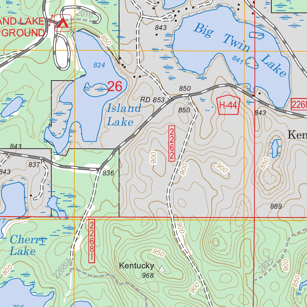 Powell Lake, MI FSTopo Legacy Map by US Forest Service - Topo | Avenza Maps