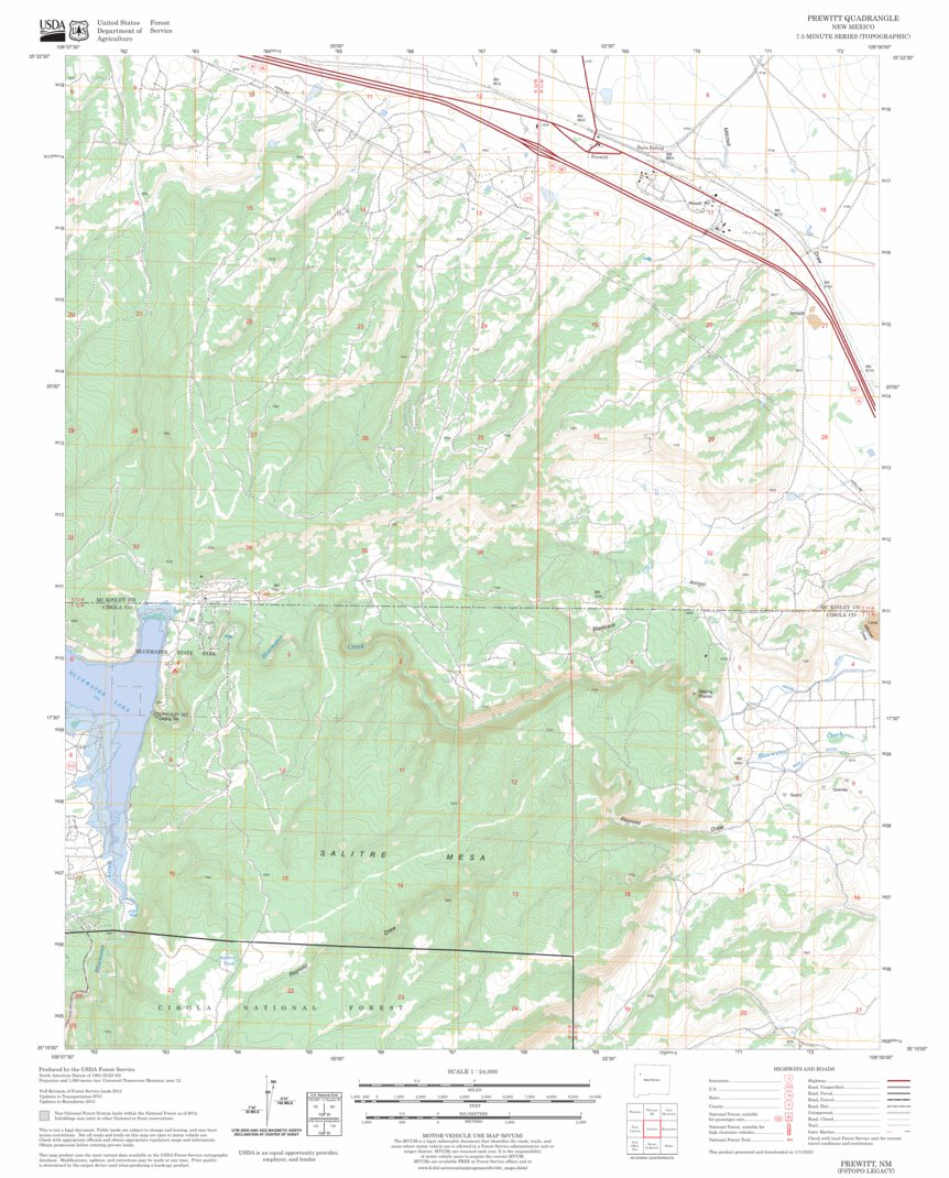 Prewitt, NM FSTopo Legacy Map by US Forest Service - Topo | Avenza Maps