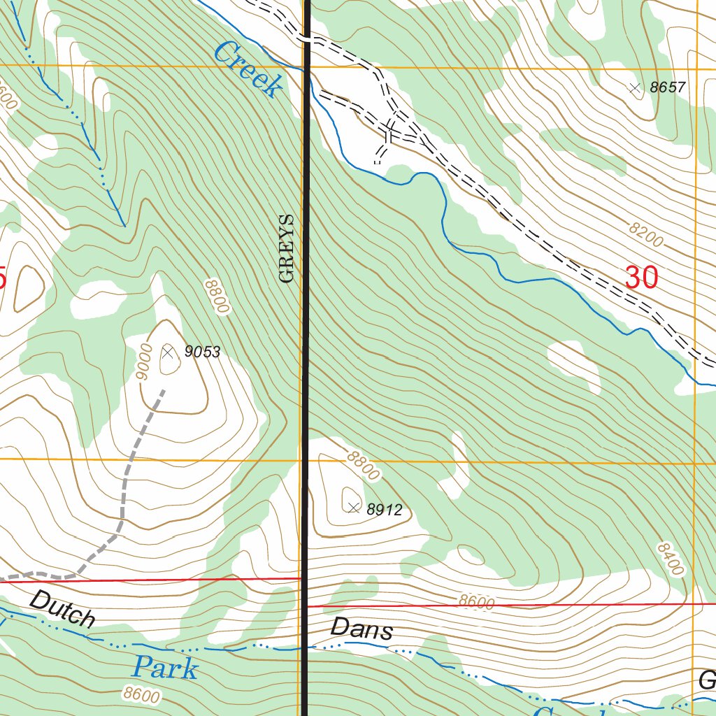 Red Castle Creek, WY FSTopo Legacy Map by US Forest Service - Topo ...