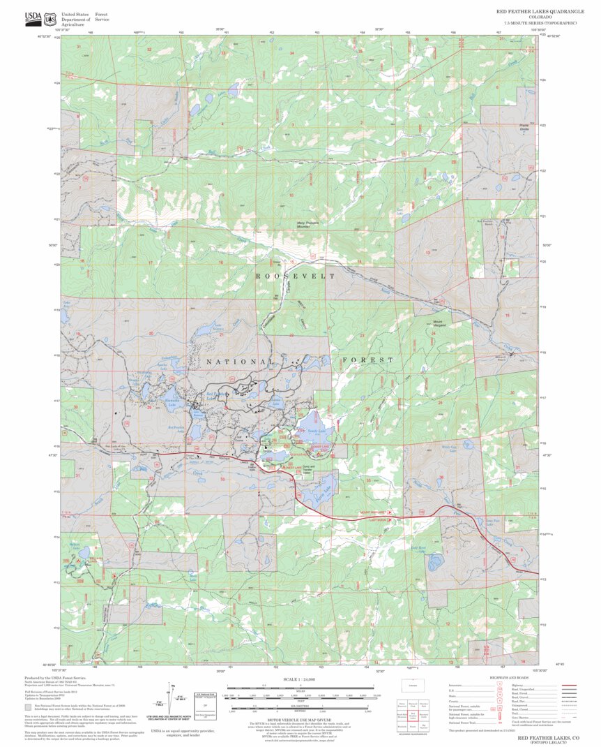 Red Feather Lakes, CO FSTopo Legacy Map by US Forest Service - Topo ...