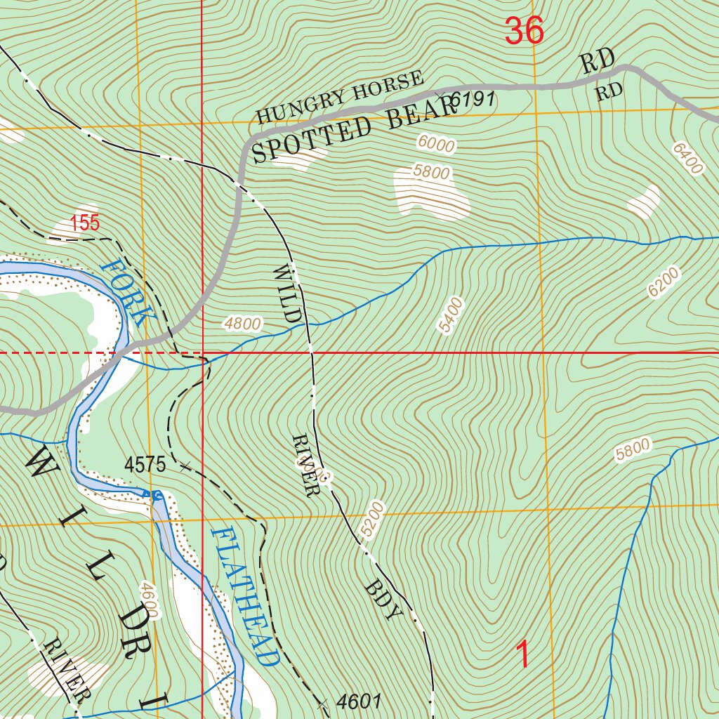 Red Plume Mountain, MT FSTopo Legacy Map by US Forest Service - Topo ...