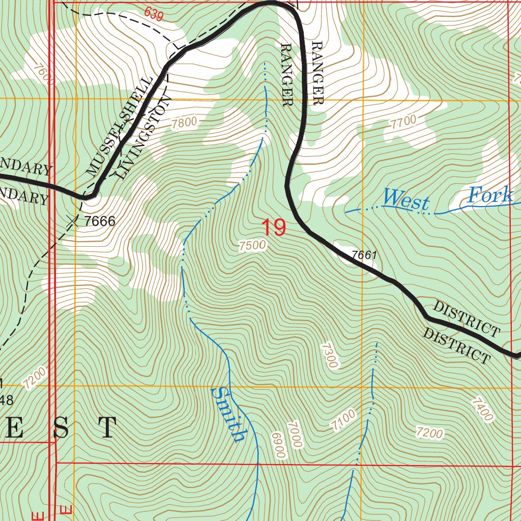 Rimrock Divide, MT FSTopo Legacy Map by US Forest Service - Topo ...