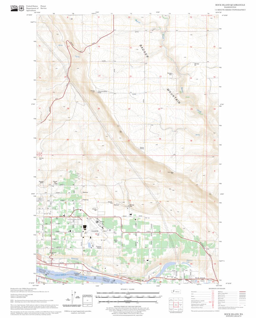 Rock Island, WA FSTopo Legacy Map by US Forest Service - Topo | Avenza Maps