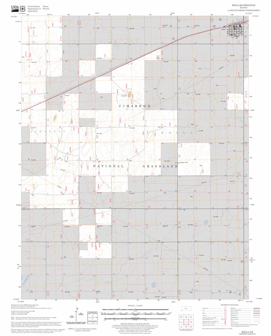 Rolla, KS FSTopo Legacy Map by US Forest Service - Topo | Avenza Maps