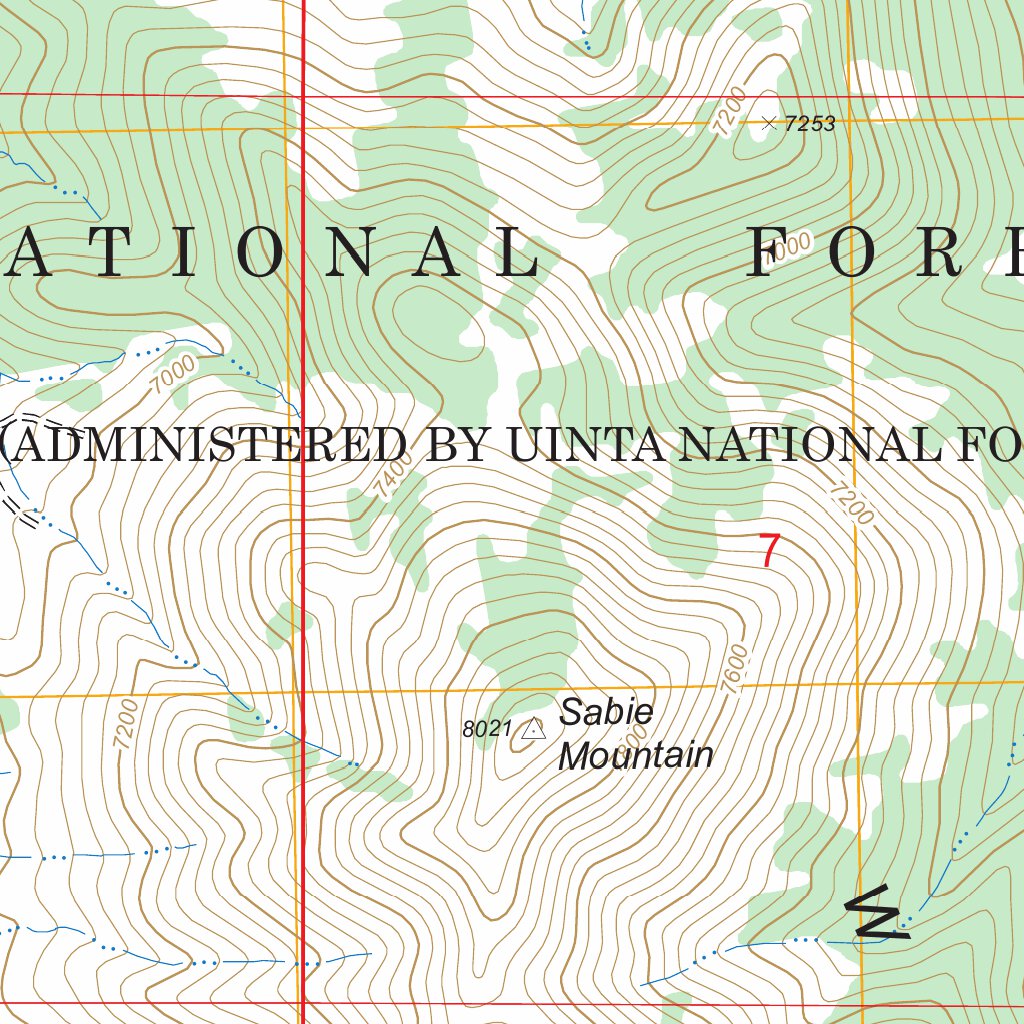 Sabie Mountain, UT FSTopo Legacy Map by US Forest Service - Topo ...