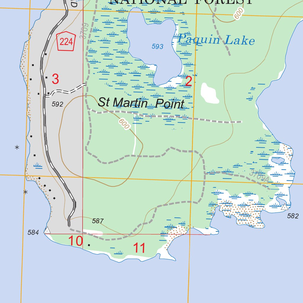 Saint Martin Island, MI FSTopo Legacy Map by US Forest Service - Topo ...