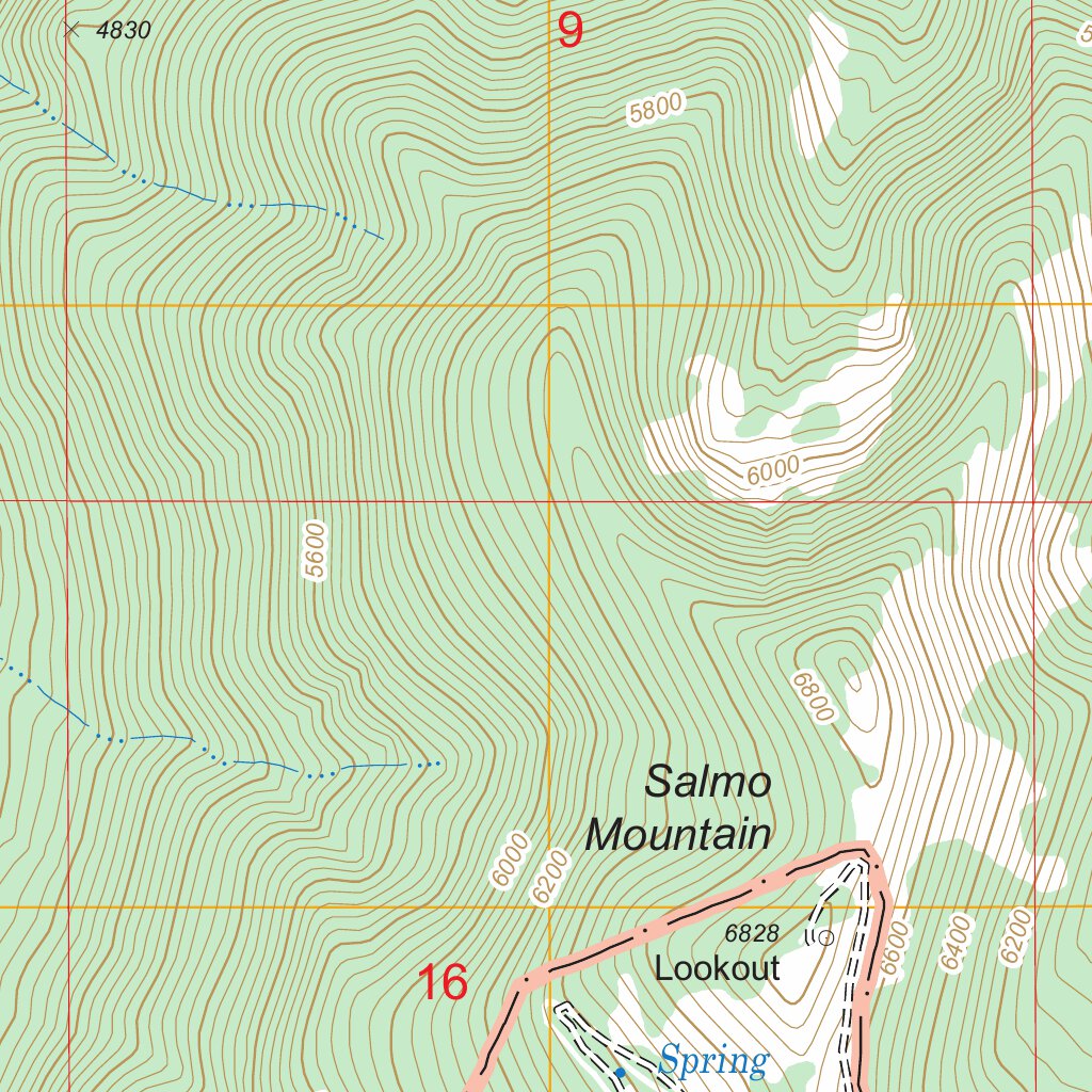 Salmo Mountain, WA - ID FSTopo Legacy Map by US Forest Service - Topo ...