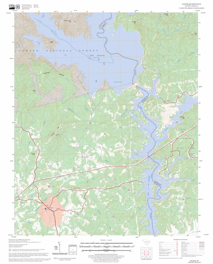 Salem, SC FSTopo Legacy Map by US Forest Service - Topo | Avenza Maps