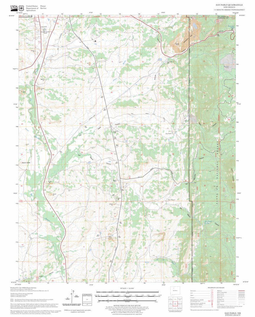 San Pablo, NM FSTopo Legacy Map by US Forest Service - Topo | Avenza Maps