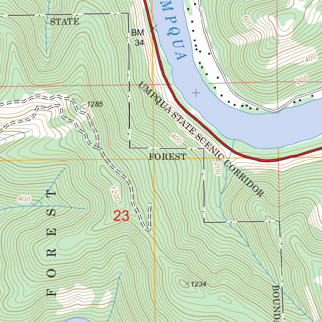 Scottsburg, OR FSTopo Legacy Map by US Forest Service - Topo | Avenza Maps