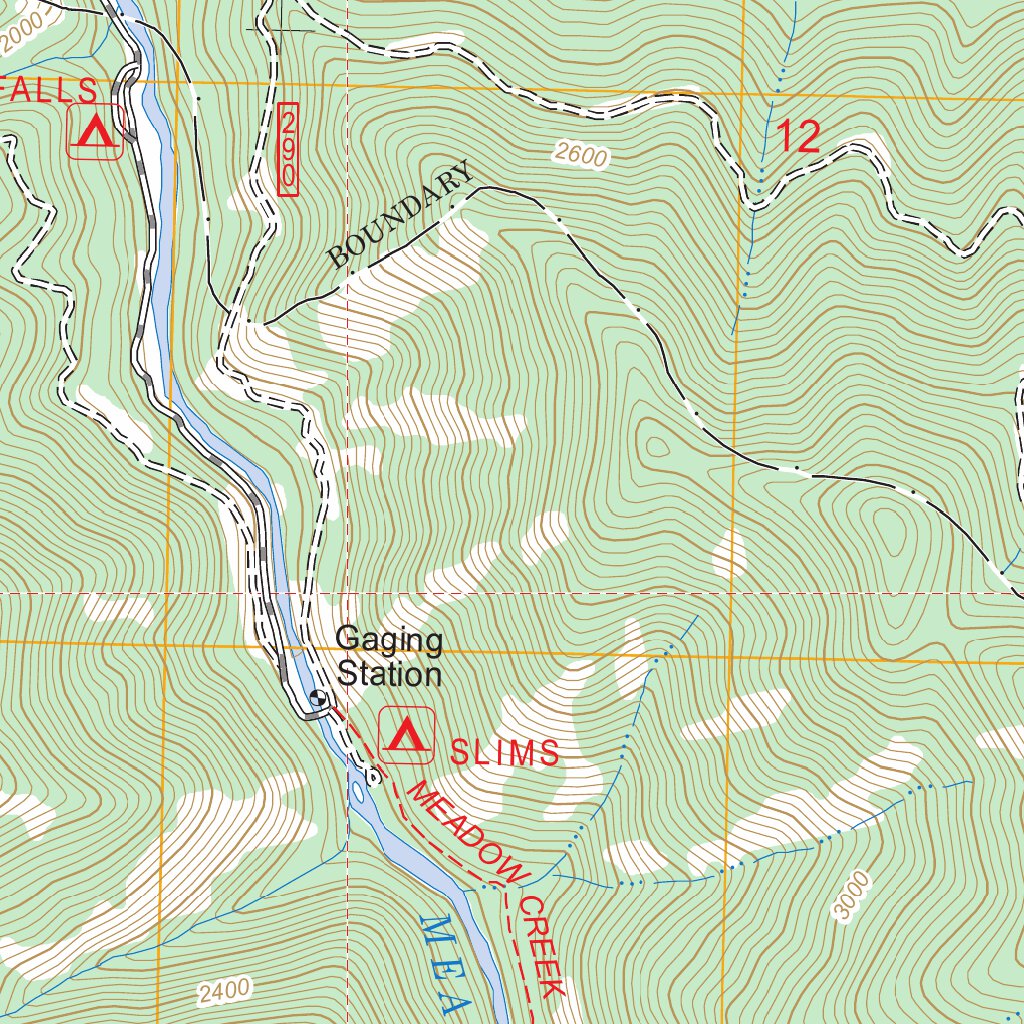 Selway Falls, ID FSTopo Legacy Map by US Forest Service - Topo | Avenza ...