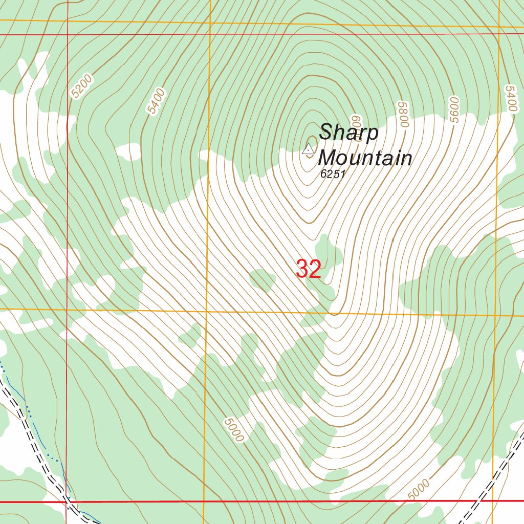 Sharp Mountain, CA FSTopo Legacy Map by US Forest Service - Topo ...