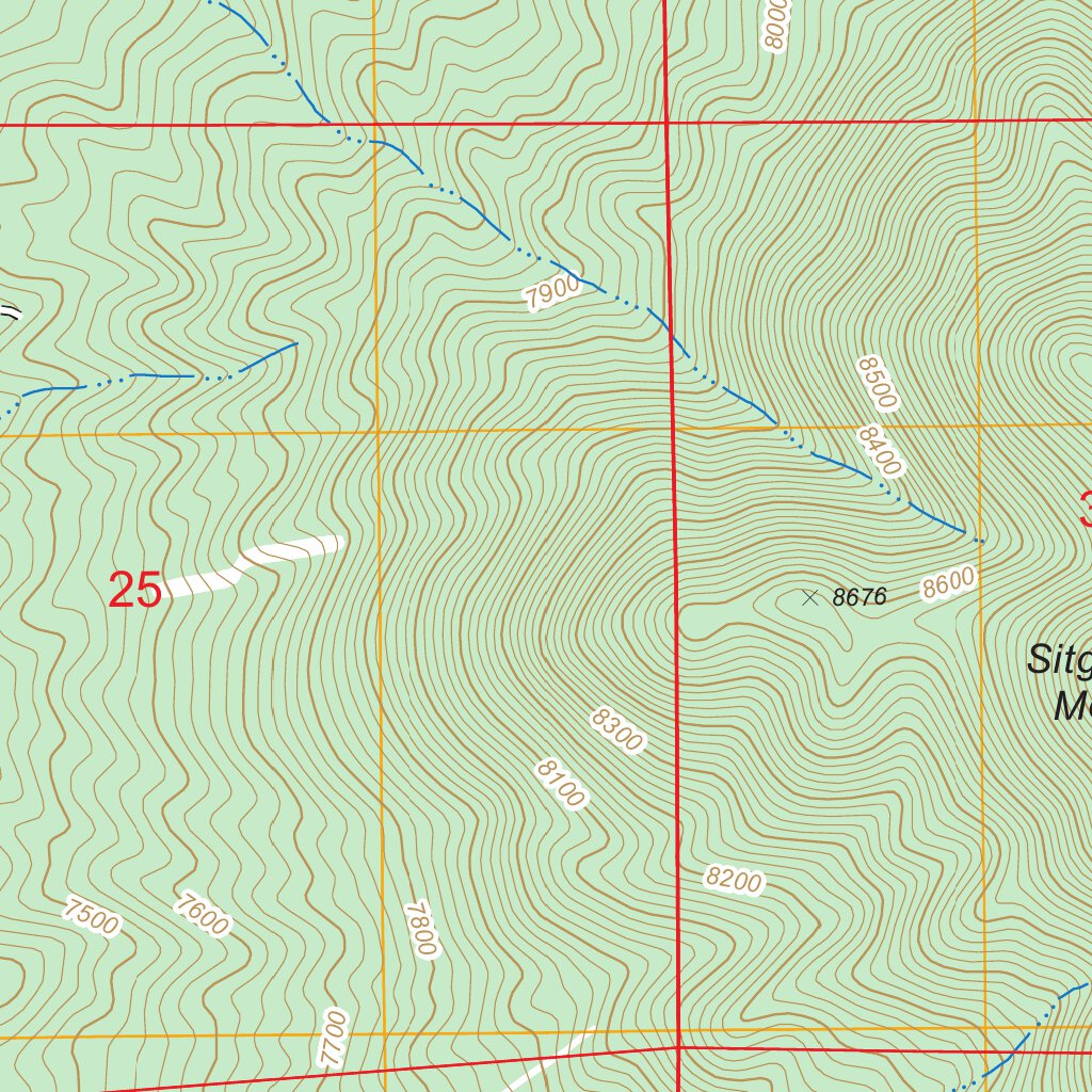 Sitgreaves Mountain, AZ FSTopo Legacy Map by US Forest Service - Topo ...