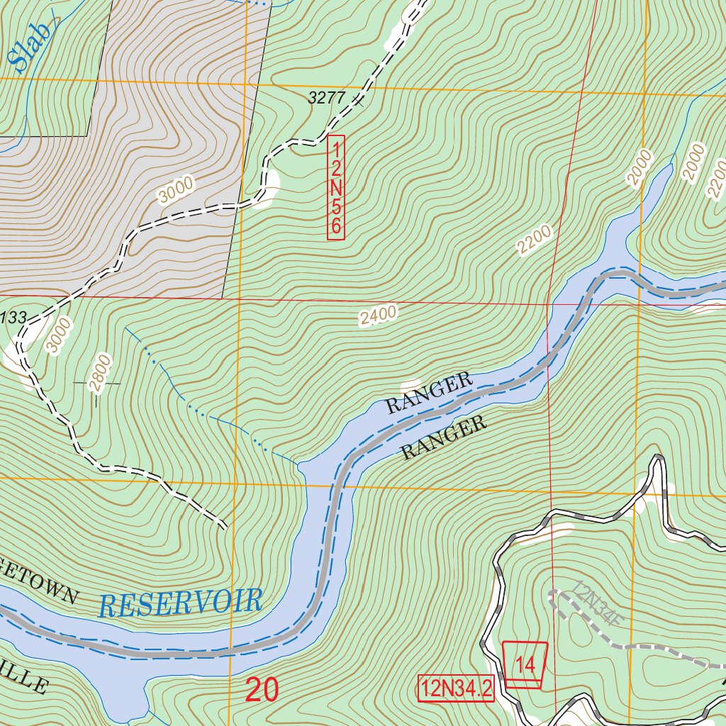 Slate Mountain, CA FSTopo Legacy Map by US Forest Service - Topo ...
