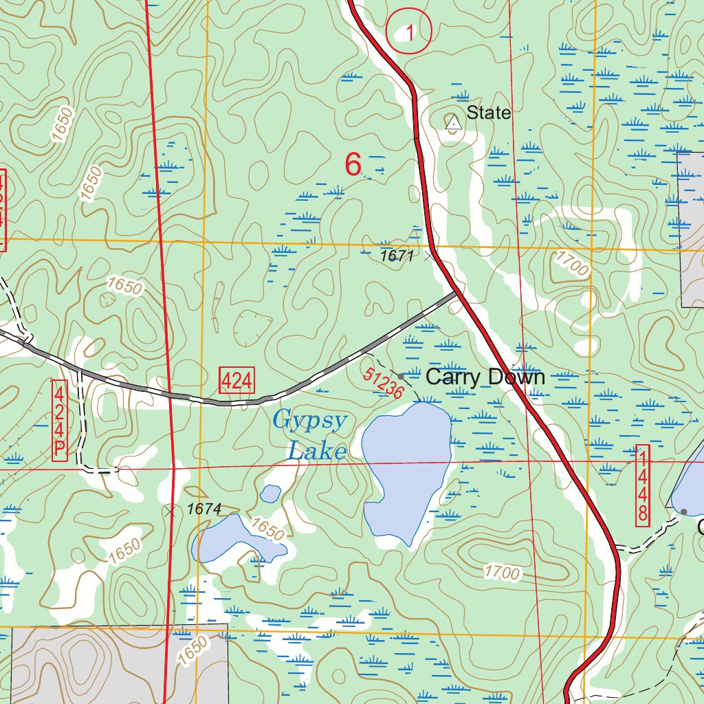 Slate Lake West, MN FSTopo Legacy Map by US Forest Service - Topo ...