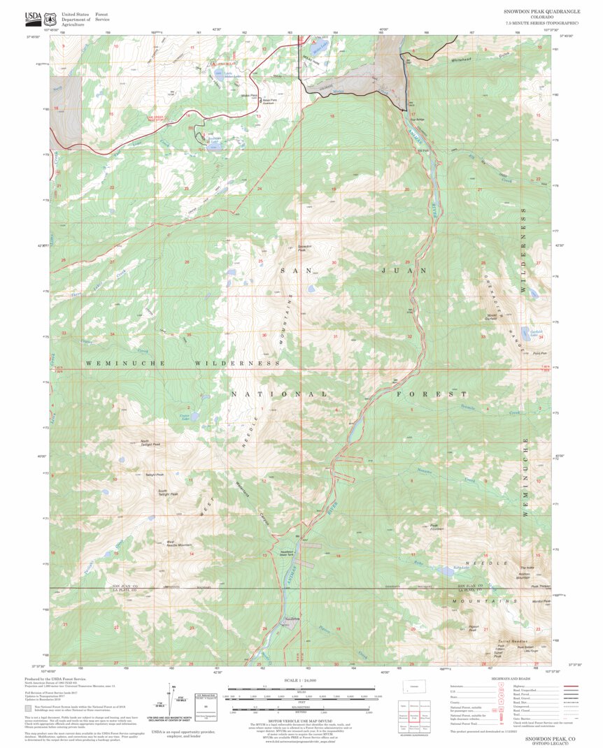 Snowdon Peak, CO FSTopo Legacy Map by US Forest Service - Topo | Avenza ...