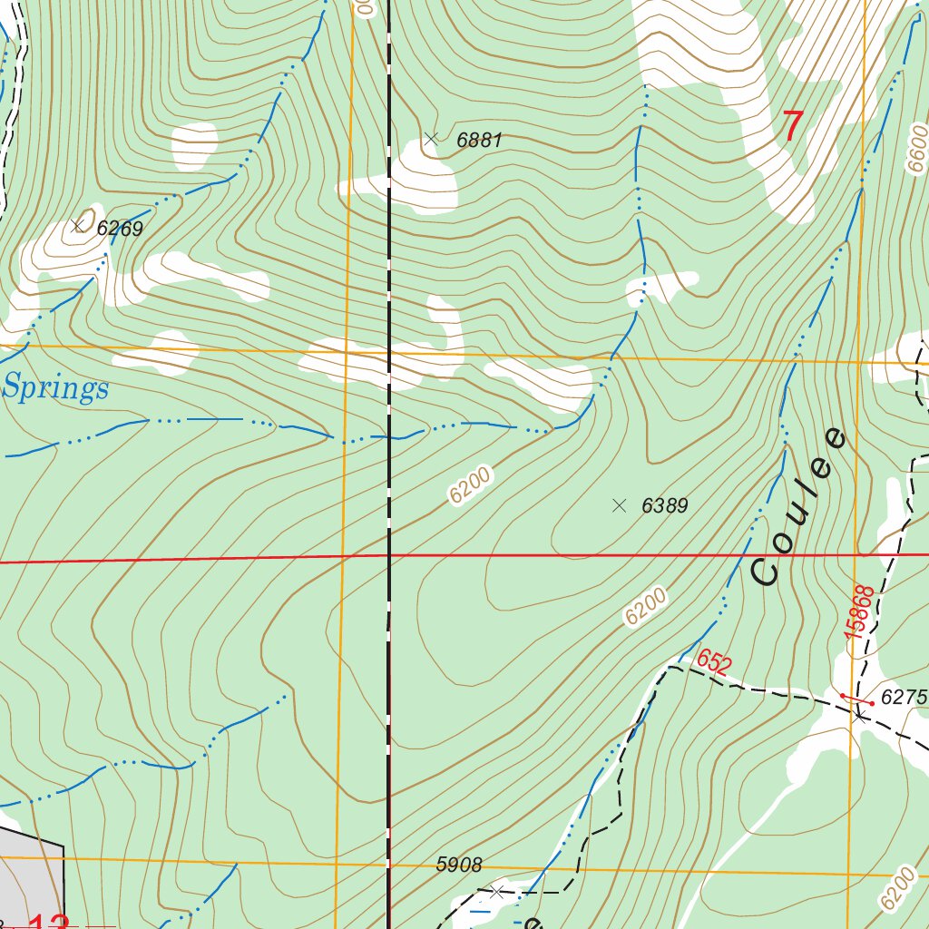 Snow Saucer Coulee, MT FSTopo Legacy Map by US Forest Service - Topo ...